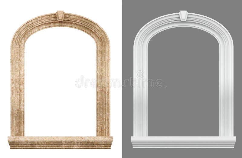 Set of Classic Arch Window Frames Stock Illustration - Illustration of ...