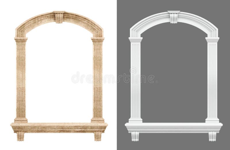 Set of Classic Arch Window Frames Stock Illustration - Illustration of ...