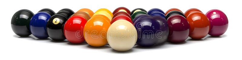 A Set of Classic Billiard Balls in Different Colors Arranged in a ...