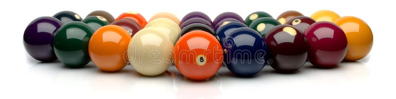 A Set of Classic Billiard Balls in Different Colors Arranged in a ...
