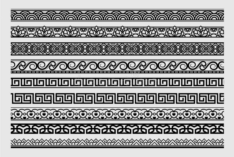 Set of Classic Borders for Illustration Stock Vector - Illustration of ...