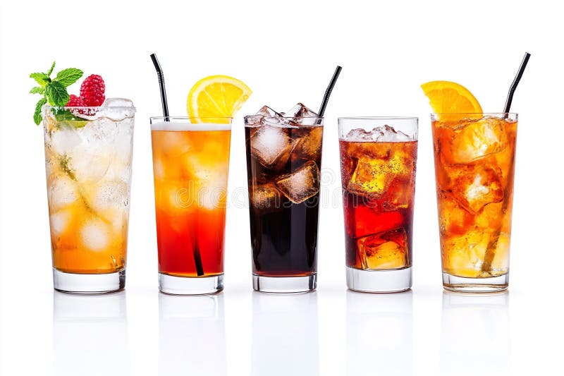 Set of Classic Cocktails Isolated on White Stock Illustration ...