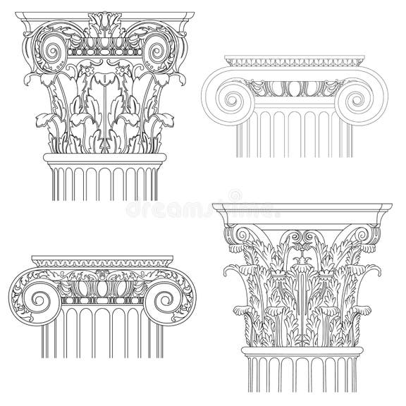 Set of classic columns stock vector. Illustration of marble - 31580988