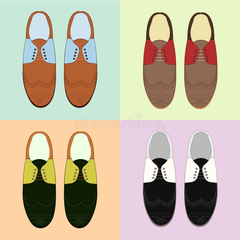Set of Classic Mens Shoes. Retro Style Stock Illustration ...
