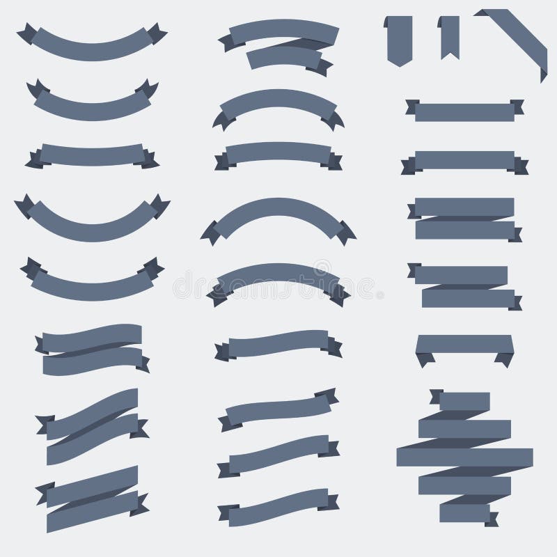 Set of classic ribbons stock vector. Illustration of element - 74949931