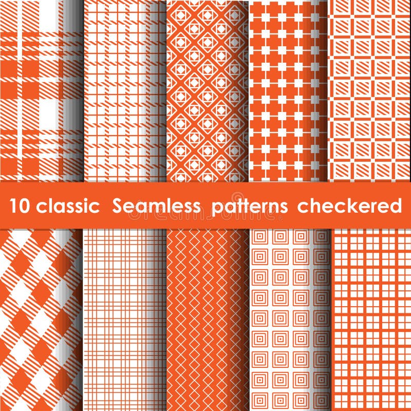 Set of 10 Classic Seamless Checkered Patterns Stock Vector ...