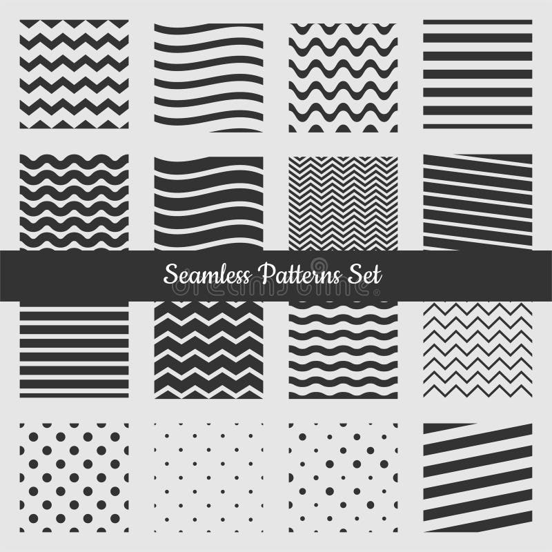Set of Classic Simple Seamless Geometric Patterns Stock Vector ...