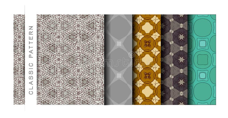 Set of the Classic Wallpaper Pattern Background Stock Vector ...