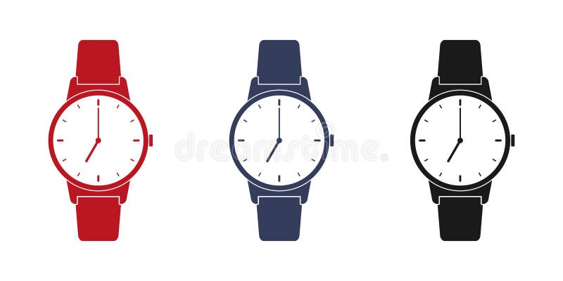 A Set of Classic Watches. Vector Illustration Stock Illustration ...