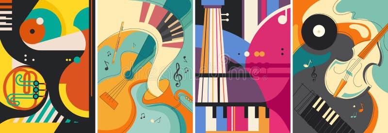 Set of Classical Music Posters. Stock Vector - Illustration of ...