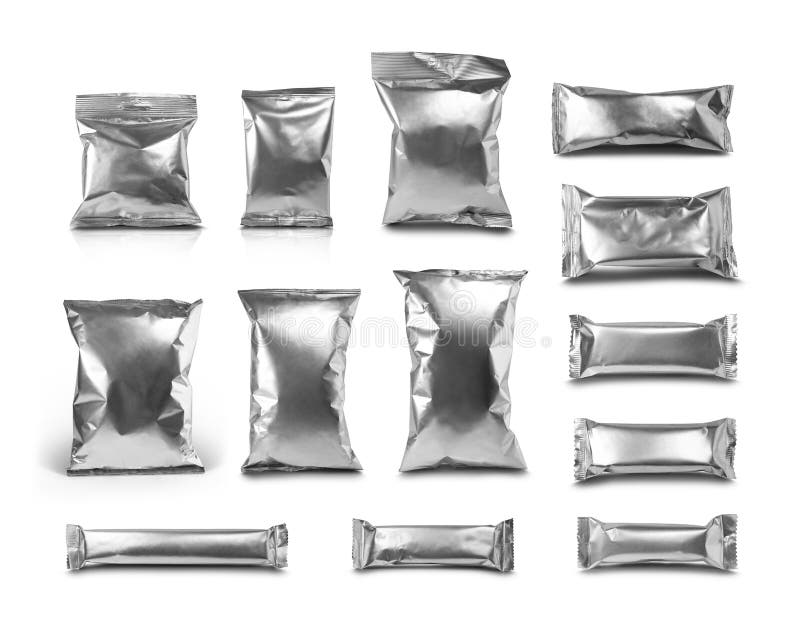A Set of Clean Foil Packaging for Design Stock Illustration ...