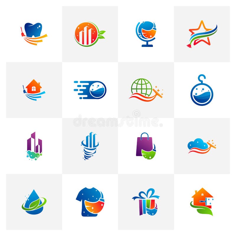 Set of Clean Logo Vector Template, Creative Clean Logo Design Concepts ...