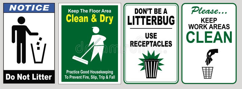 Clean sticker notices stock illustration. Illustration of garbage ...