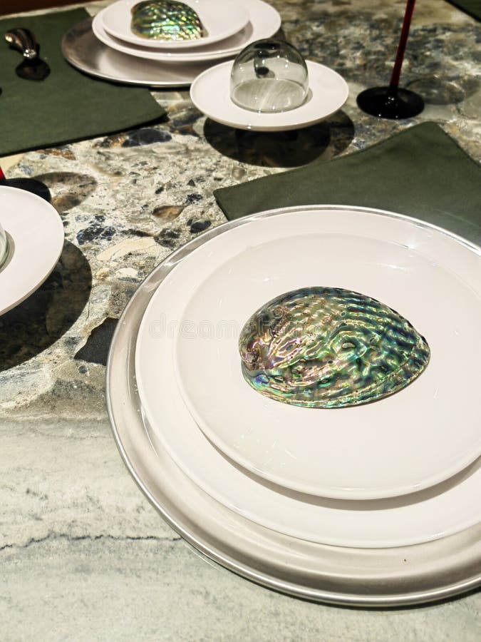 Set of Clean Tableware on Grey Background Stock Image - Image of dishes ...