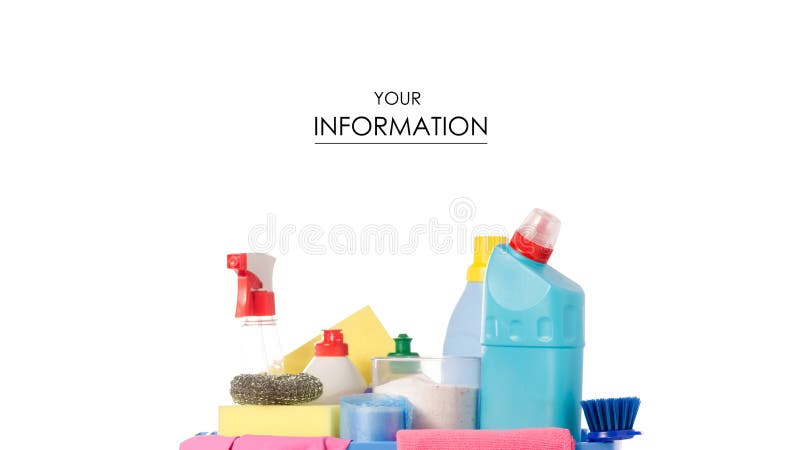 A Set of Cleaner for Cleaning Pattern Stock Photo - Image of fluid ...