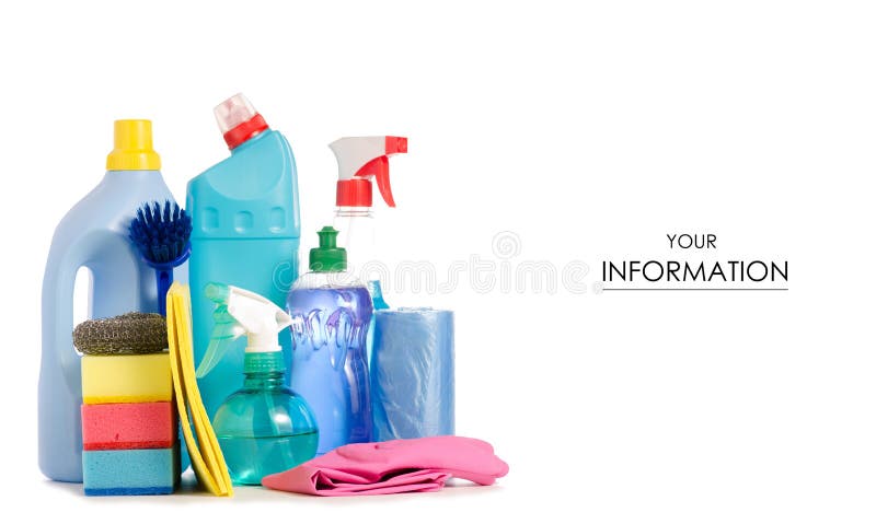 A Set of Cleaner for Cleaning Pattern Stock Image - Image of container ...