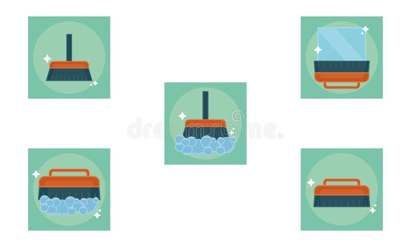 Set of Cleaning Products Icons Stock Vector - Illustration of icon ...