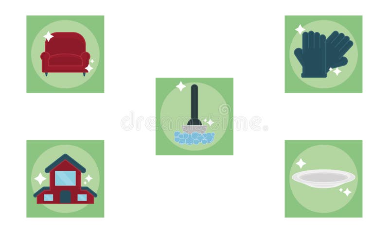 Set of Cleaning Products Icons Stock Vector - Illustration of vector ...