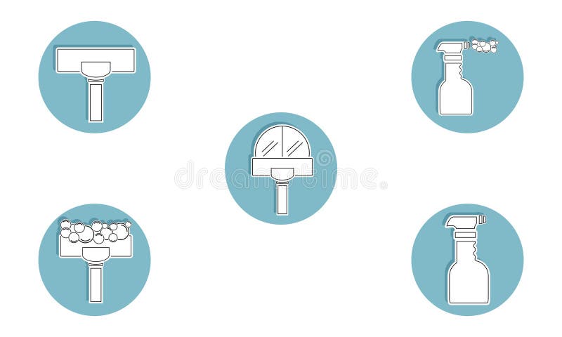Set of Cleaning Products Icons Stock Vector - Illustration of wash ...