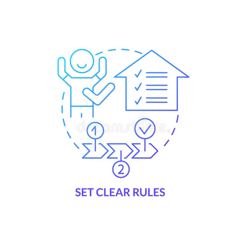 Set Clear Rules Blue Gradient Concept Icon Stock Vector - Illustration ...