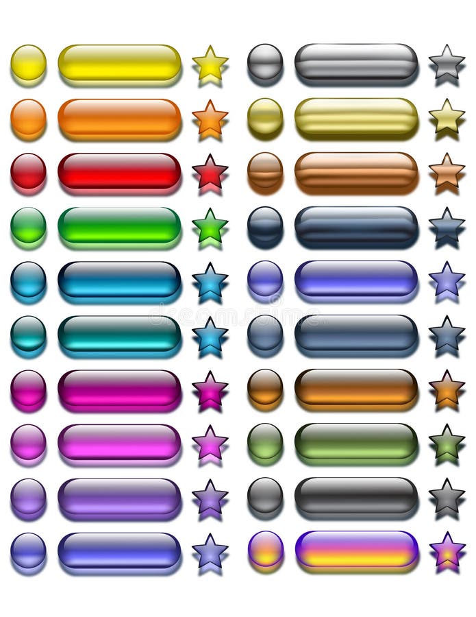 Set of clear web buttons stock vector. Illustration of shadow - 14930147