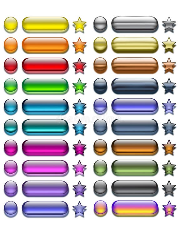 Set of clear web buttons stock vector. Illustration of shadow - 14930147