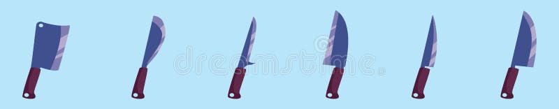 Set of Cleaver Cartoon Icon Design Template with Various Models. Vector ...