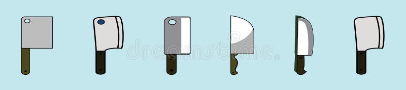 Set of Cleaver Cartoon Icon Design Template with Various Models. Vector ...