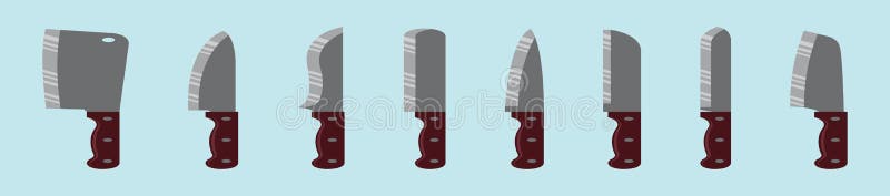 Set of Cleaver Cartoon Icon Design Template with Various Models. Vector ...