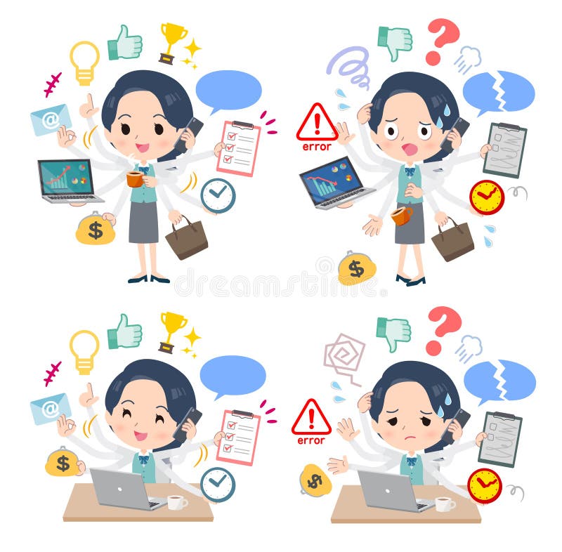 Multitasking Office Receptionist Stock Illustrations – 55 Multitasking ...