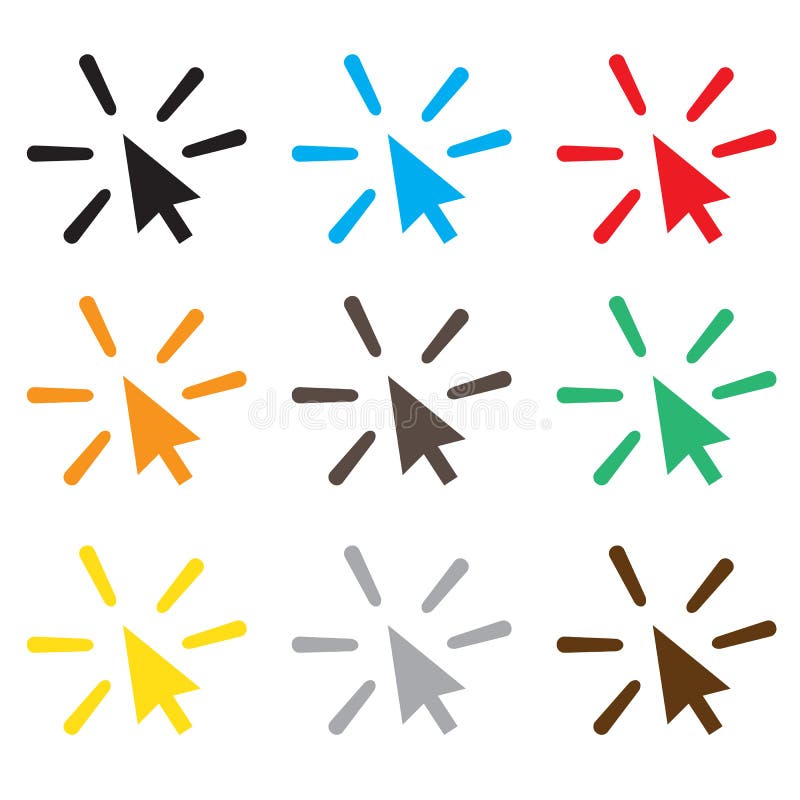 Click Here Icon on White Background. Flat Style. Click Here Icon for ...