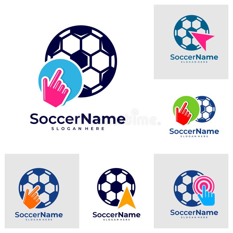 Set of Click Soccer Logo Template, Football Touch Logo Design Vector ...