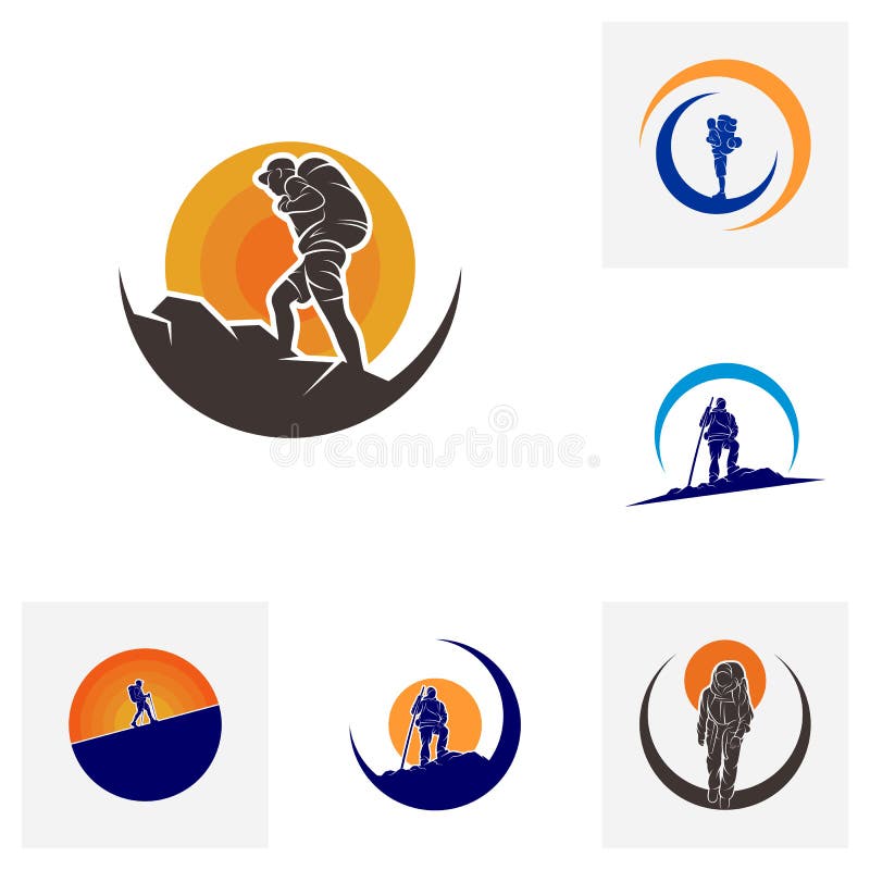 Set of Climber Logo Design Vector Template. Outdoor Activity Logo ...