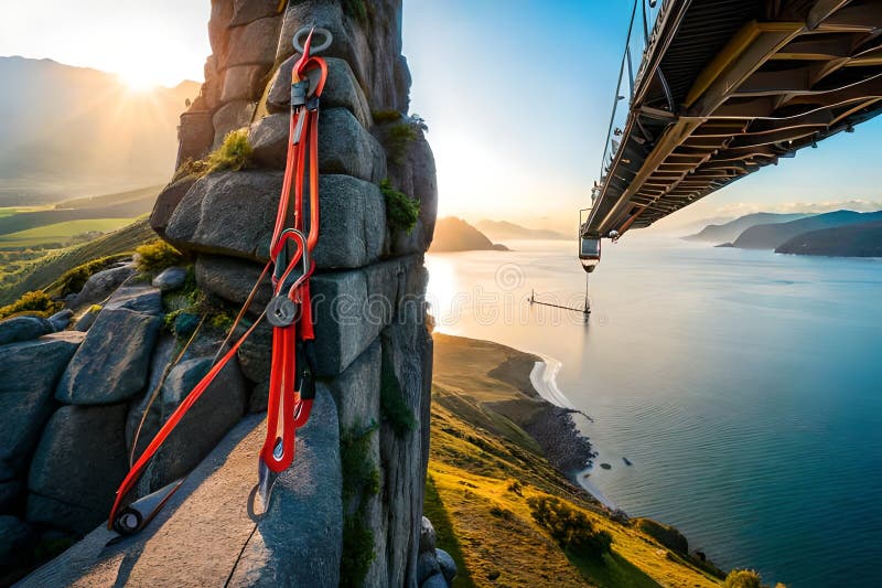 A Set of Climbing Anchors Securely Embedded in a Rock Face, Ensuring ...