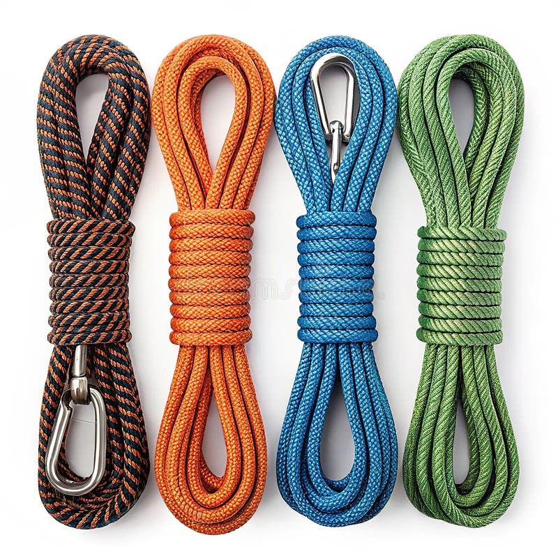 Set of Climbing Ropes with Strong Tensile Strength Stock Illustration ...
