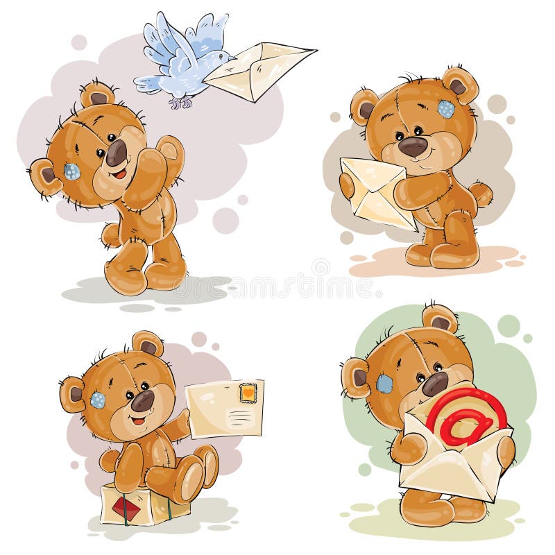 Teddy Bear Writing Love Letter Stock Illustrations – 48 Teddy Bear ...