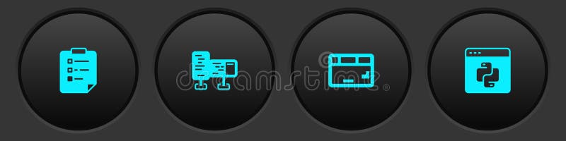 Black Python Programming Language Icon Isolated On Black Background Python Coding Language Sign