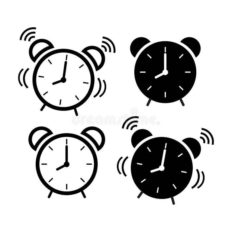 Set of Clock and Alarm Clock. Wake-up Timer. Alarm Clock Ringing Stock ...