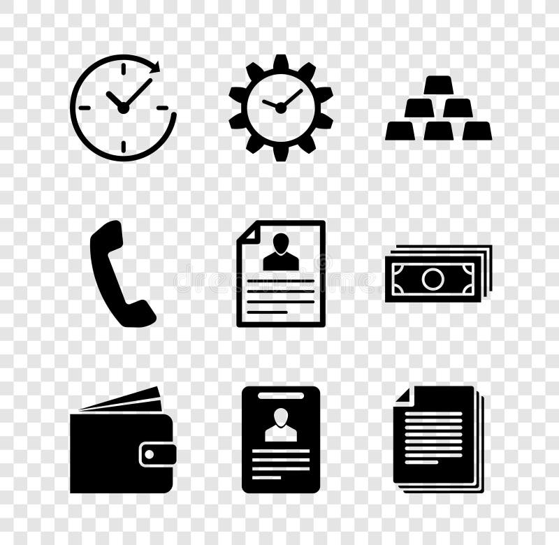 Set Clock with Arrow, Time Management, Gold Bars, Wallet ...