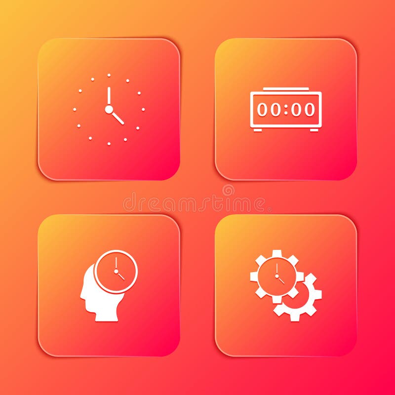 Set Clock, Digital Alarm Clock, Time Management and Icon. Vector Stock ...