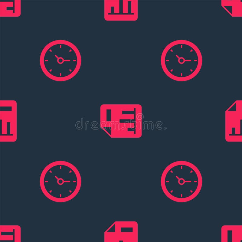 Set Clock and Document with Graph Chart on Seamless Pattern. Vector ... Set Clock and Document with Graph Chart on Seamless Pattern. Vector ...