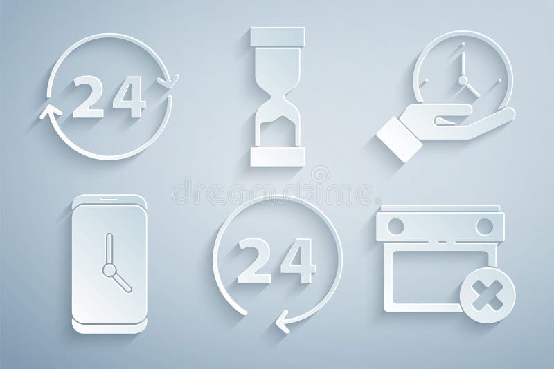 Hourglass Alarm Clock App Mobile Calendar Date Delete Stock ...