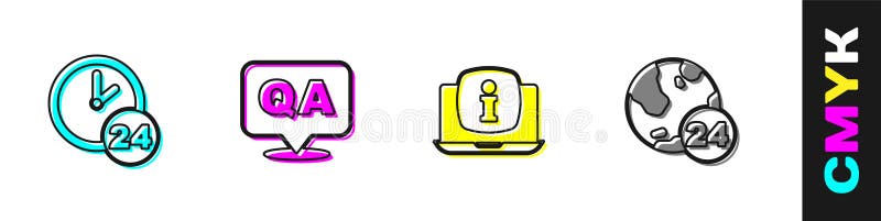 Set Clock 24 Hours, Question and Answer, Laptop with Information and ...