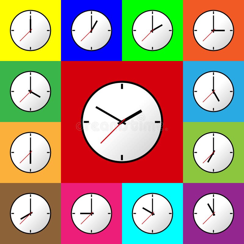 Set Clock Icon Vector Illustration Design EPS10 Stock Vector ...