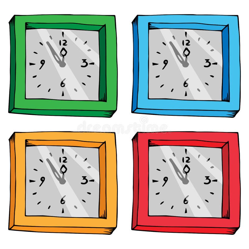 Set Clock Icon. Vector Illustration of a Wall Clock Stock Illustration ...