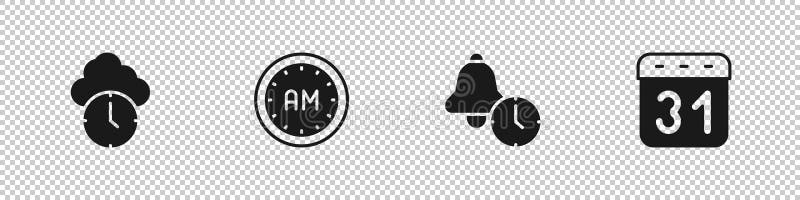 Set Clock, Morning Time, Alarm Clock and Calendar Icon. Vector Stock ...