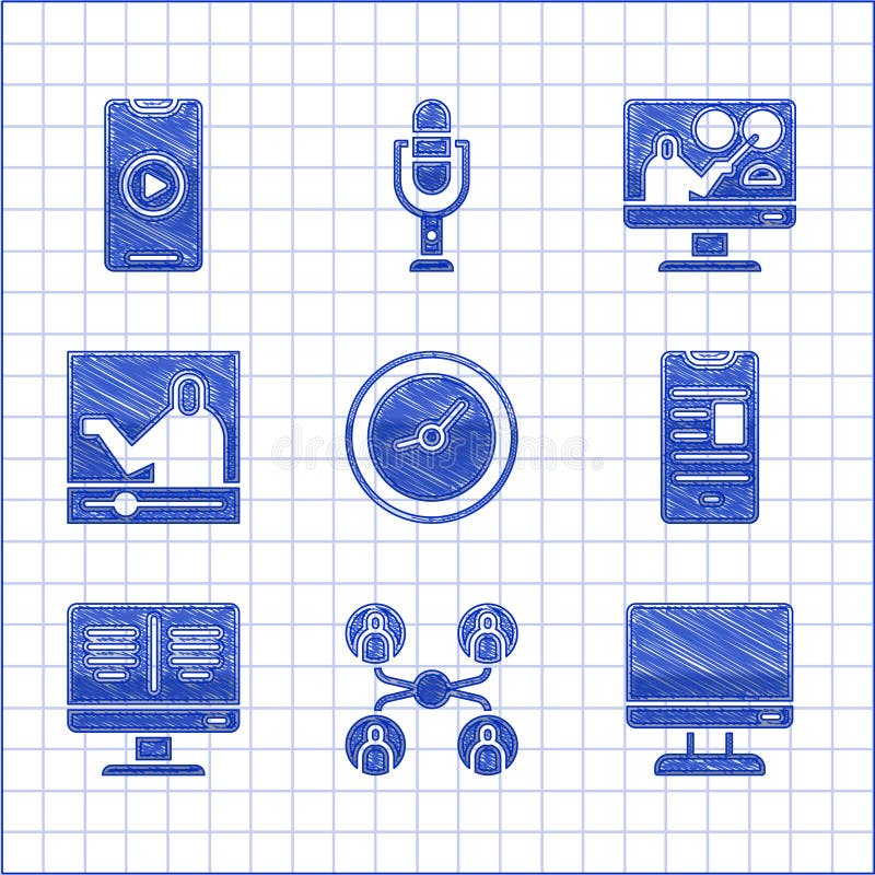 Set Clock, Online Class, Computer Monitor Screen, Book Mobile ...