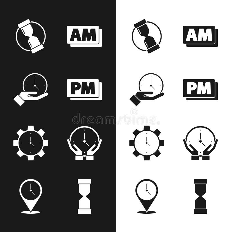 Set Clock PM, Old Hourglass, am, Time Management, and Location with ...