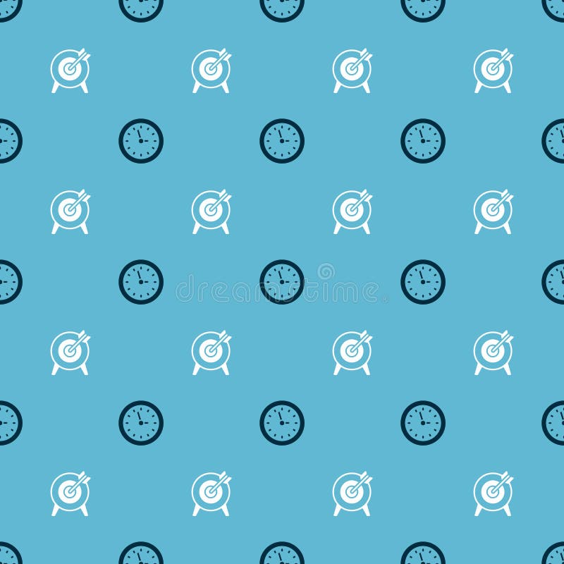 Set Clock and Target on Seamless Pattern. Vector Stock Vector ...