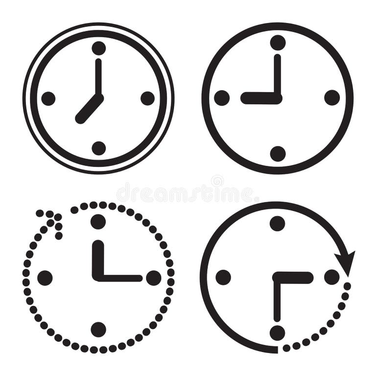 Set Clock, Time Icon. Vector Illustration Stock Illustration ...